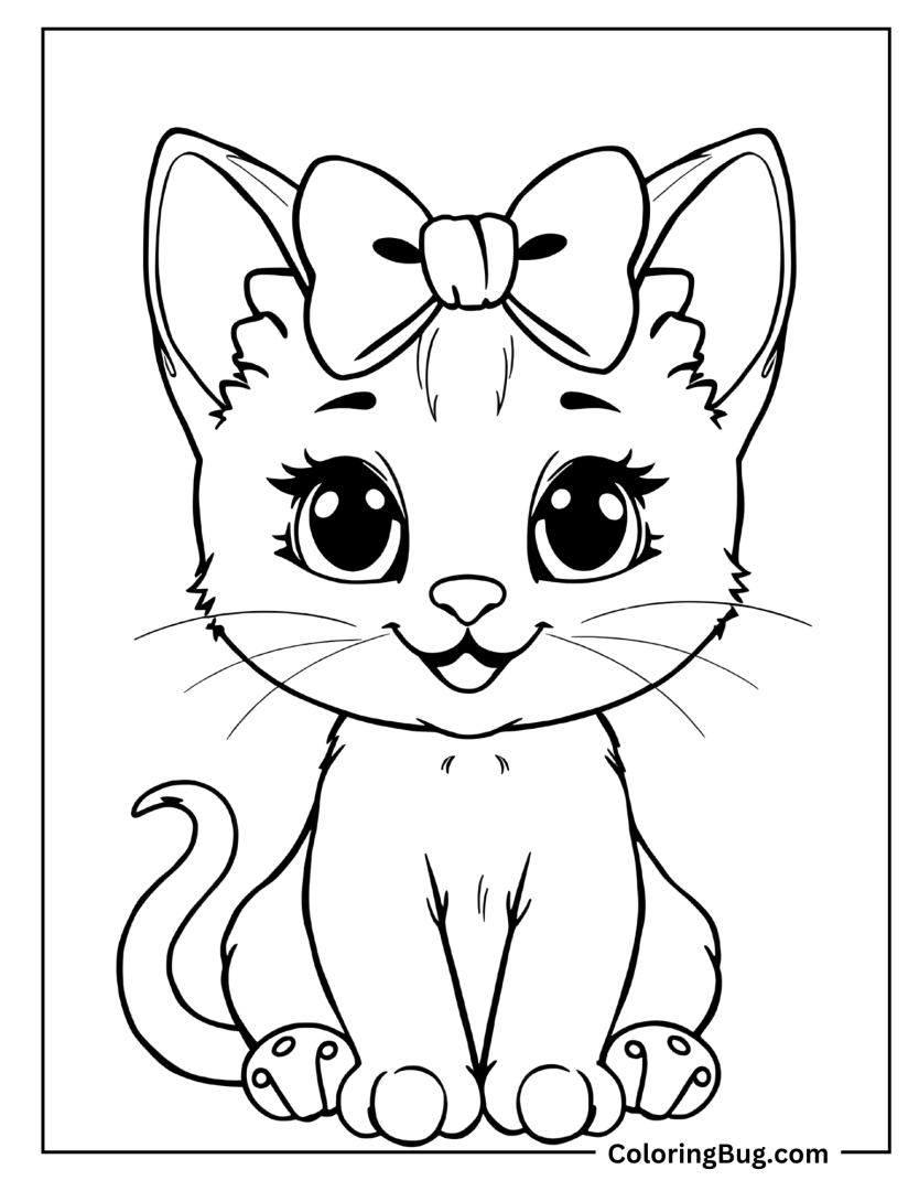 50 Cute Kittens Coloring Pages (Free Printable PDFs)