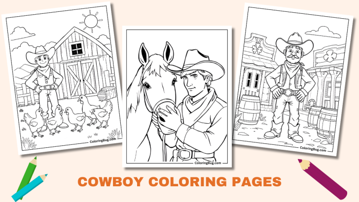 30 Cowboy Coloring Pages (Free Printable PDFs)