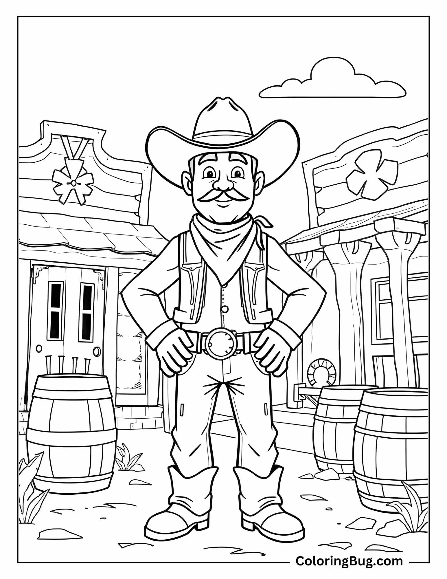30 Cowboy Coloring Pages (Free Printable PDFs)