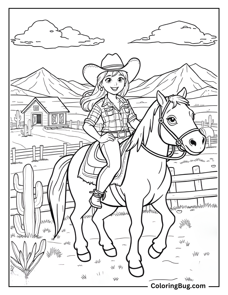 38 Cowgirl Coloring Pages (Free Printable PDFs)