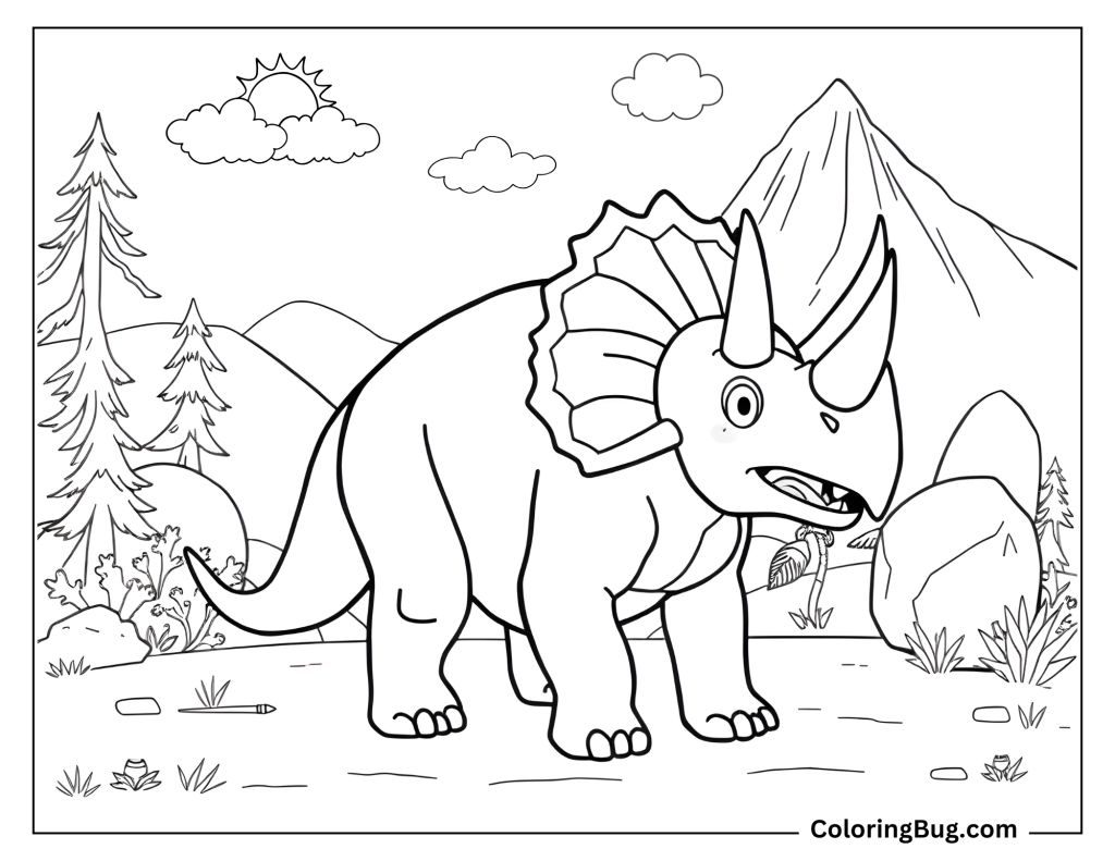 22 Triceratops Coloring Pages (Free Printable PDFs)
