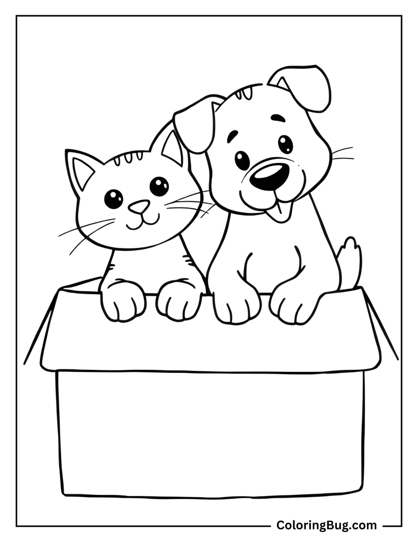 30 Cat and Dog Coloring Pages (Free Printable PDFs)