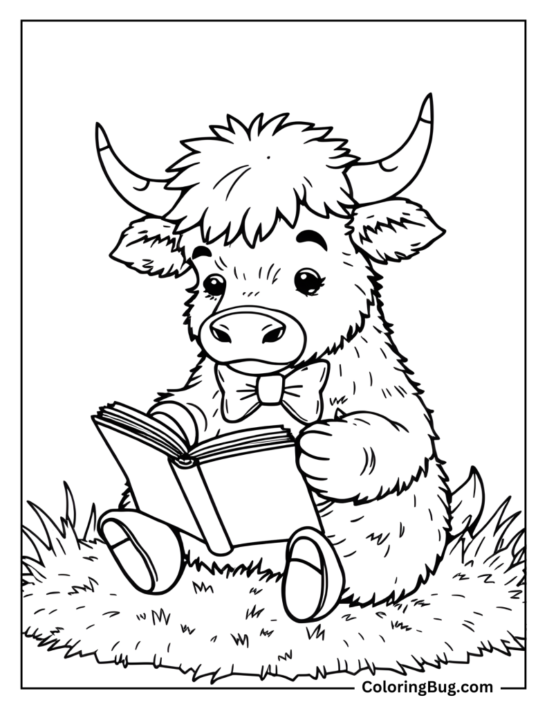 40 Highland Cow Coloring Pages (Free Printable PDFs)