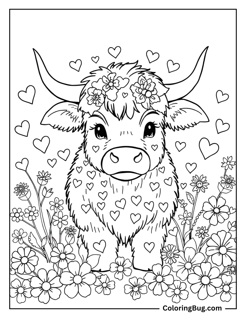 40 Highland Cow Coloring Pages (Free Printable PDFs)