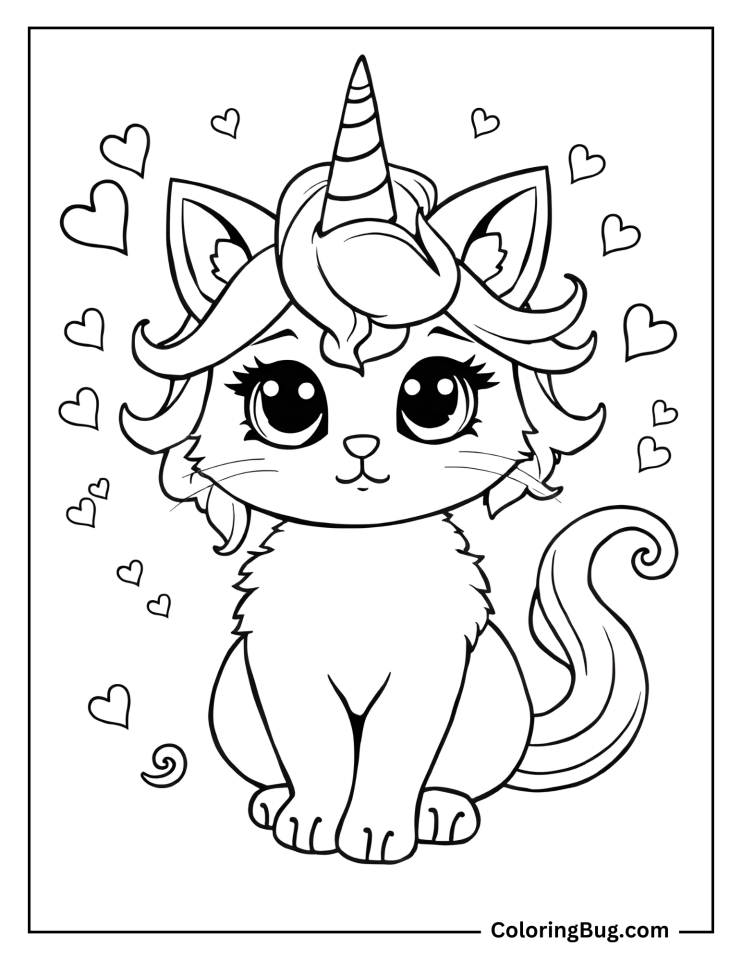 74 Cute Unicorn Cat Coloring Pages (Free Printable PDFs)