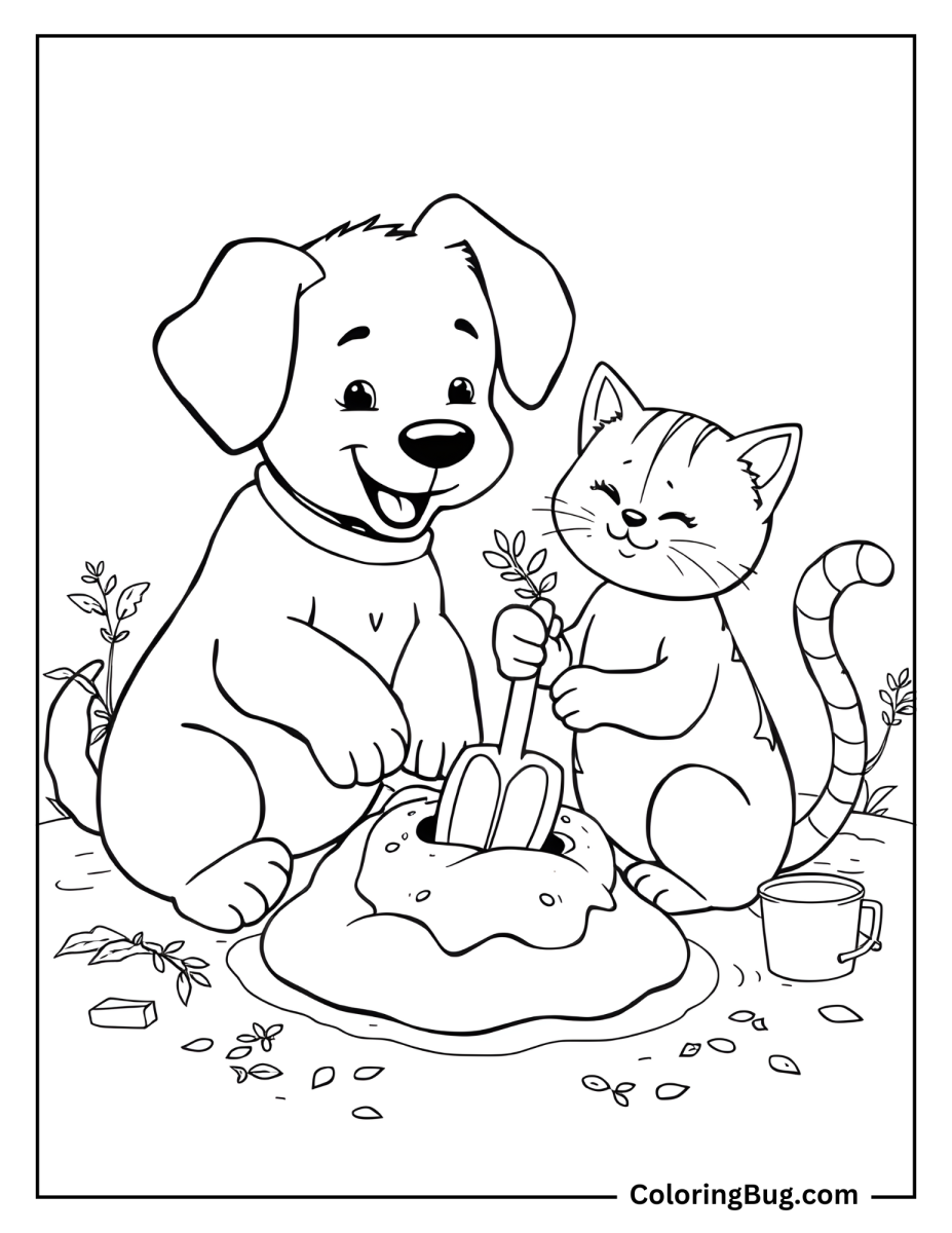 30 Cat and Dog Coloring Pages (Free Printable PDFs)