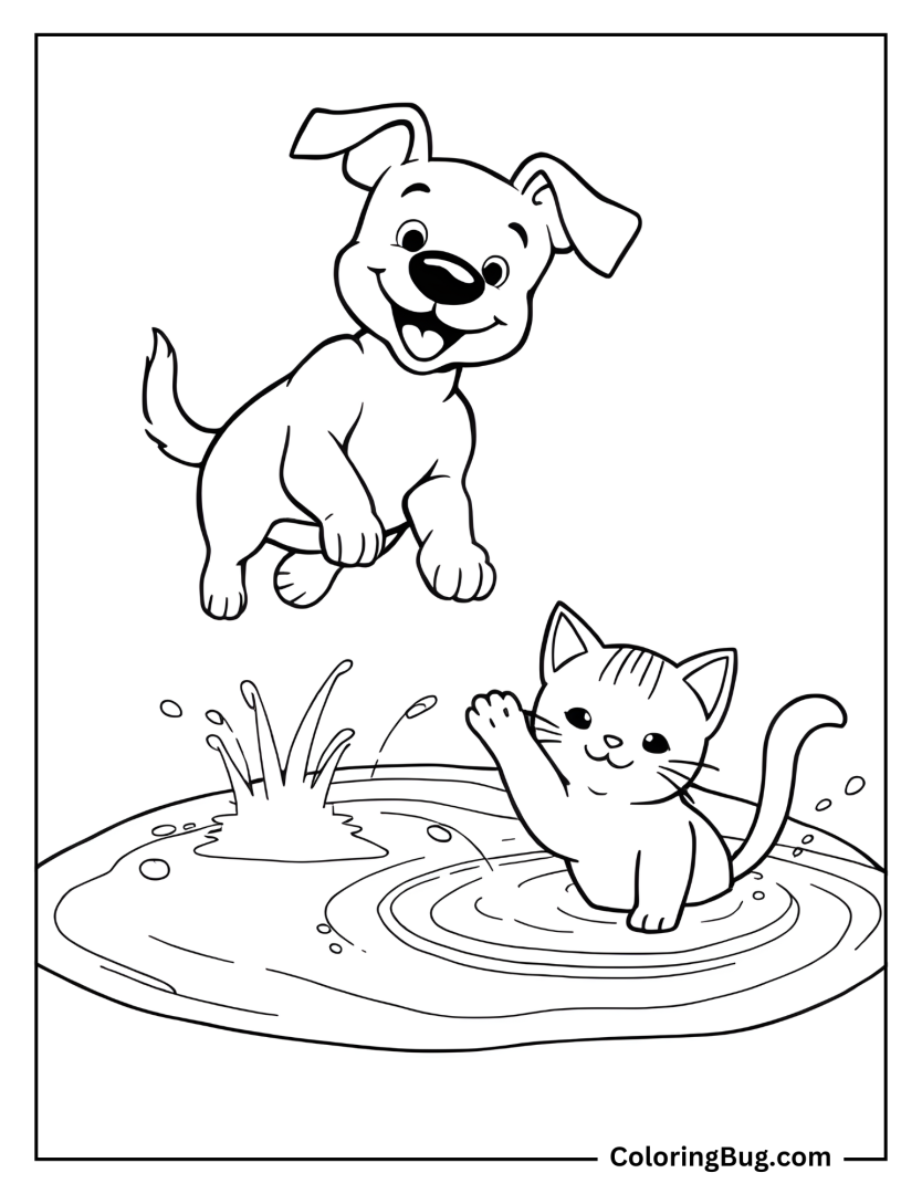 30 Cat and Dog Coloring Pages (Free Printable PDFs)