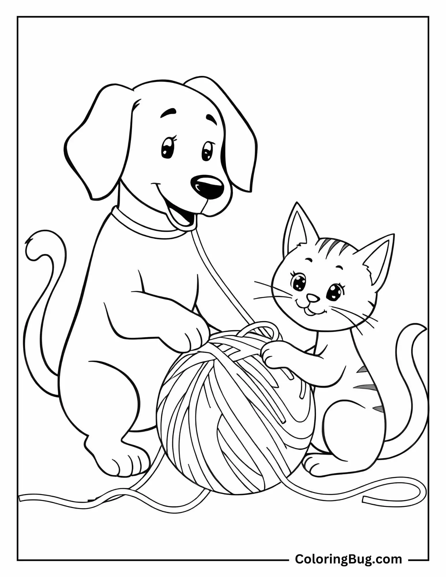 30 Cat and Dog Coloring Pages (Free Printable PDFs)