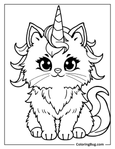 50 Cute Unicorn Cat Coloring Pages (Free Printable PDFs)