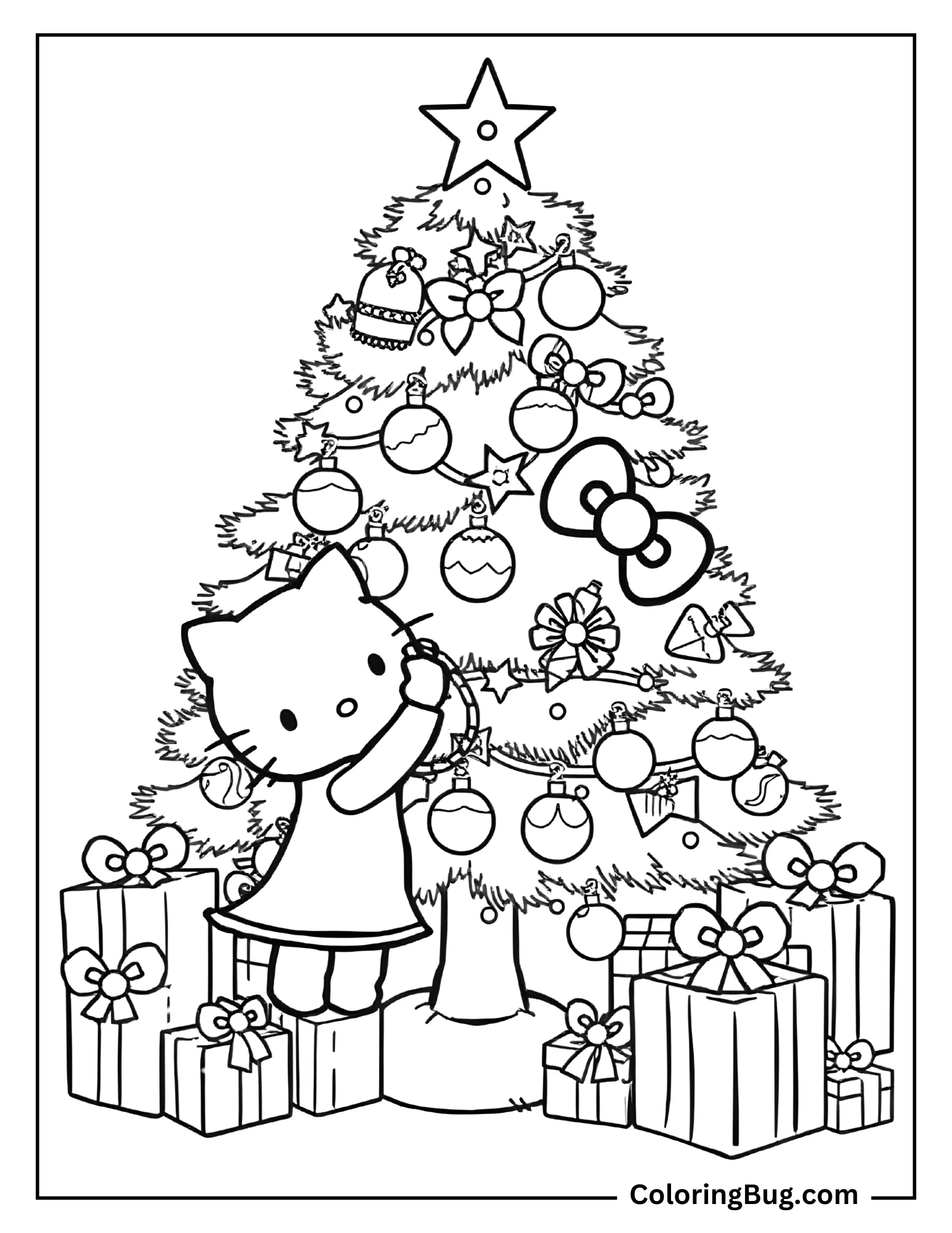 40 Hello Kitty Christmas Coloring Pages (Free Printable PDFs)