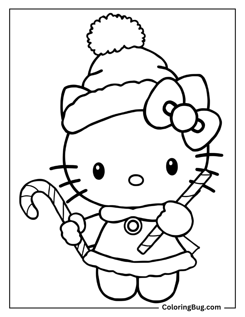 40 Hello Kitty Christmas Coloring Pages (Free Printable PDFs)