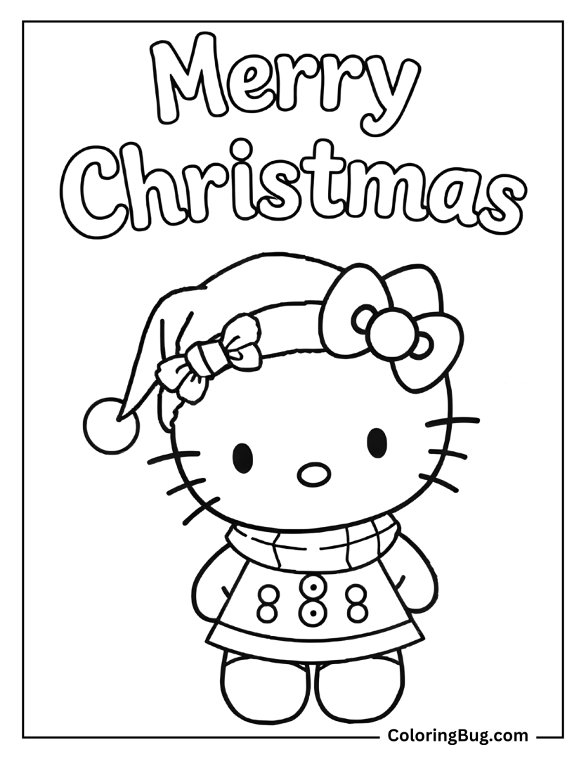 40 Hello Kitty Christmas Coloring Pages (Free Printable PDFs)