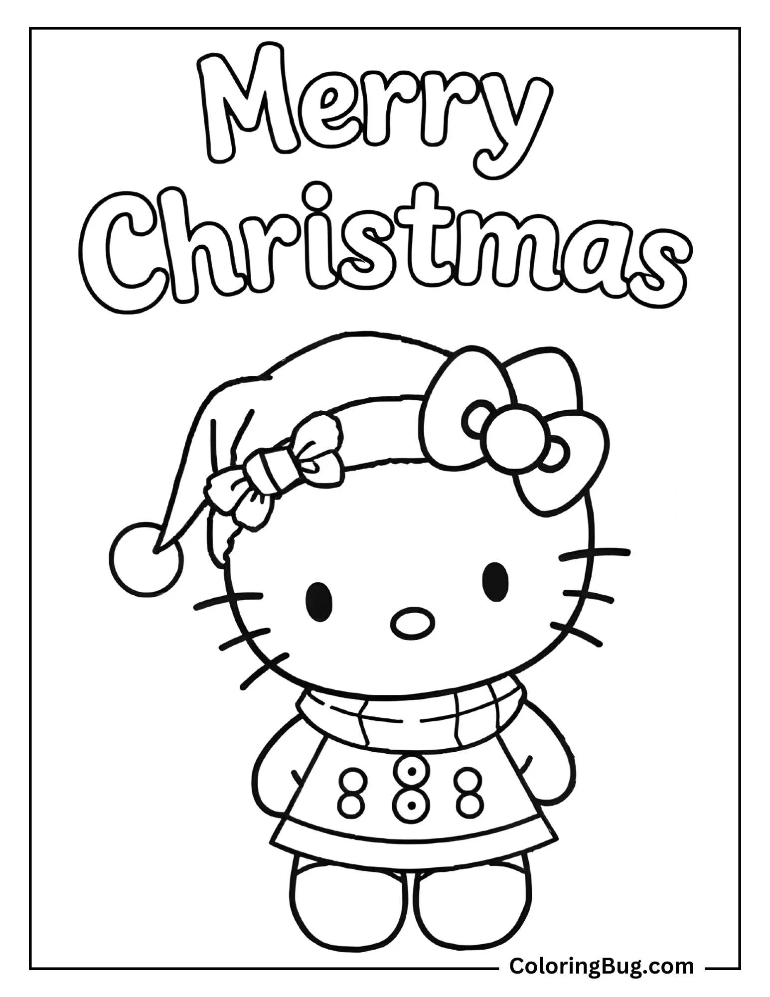 40 Hello Kitty Christmas Coloring Pages (Free Printable PDFs)