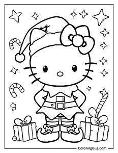 40 Hello Kitty Christmas Coloring Pages (Free Printable PDFs)