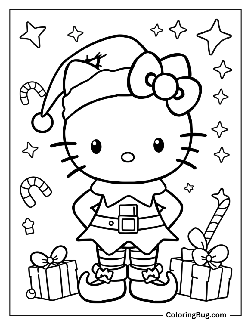 40 Hello Kitty Christmas Coloring Pages (Free Printable PDFs)