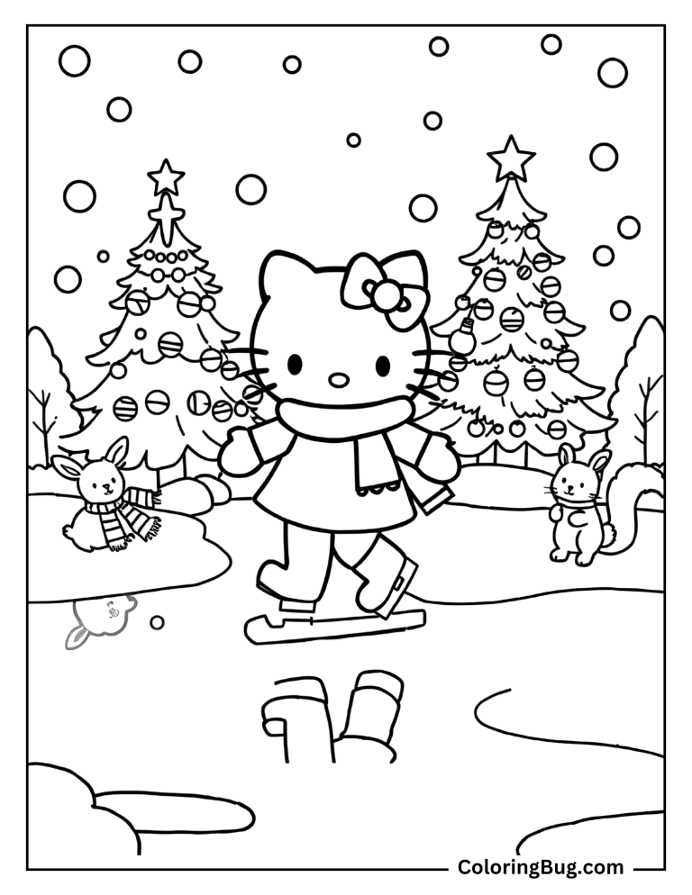 40 Hello Kitty Christmas Coloring Pages (Free Printable PDFs)
