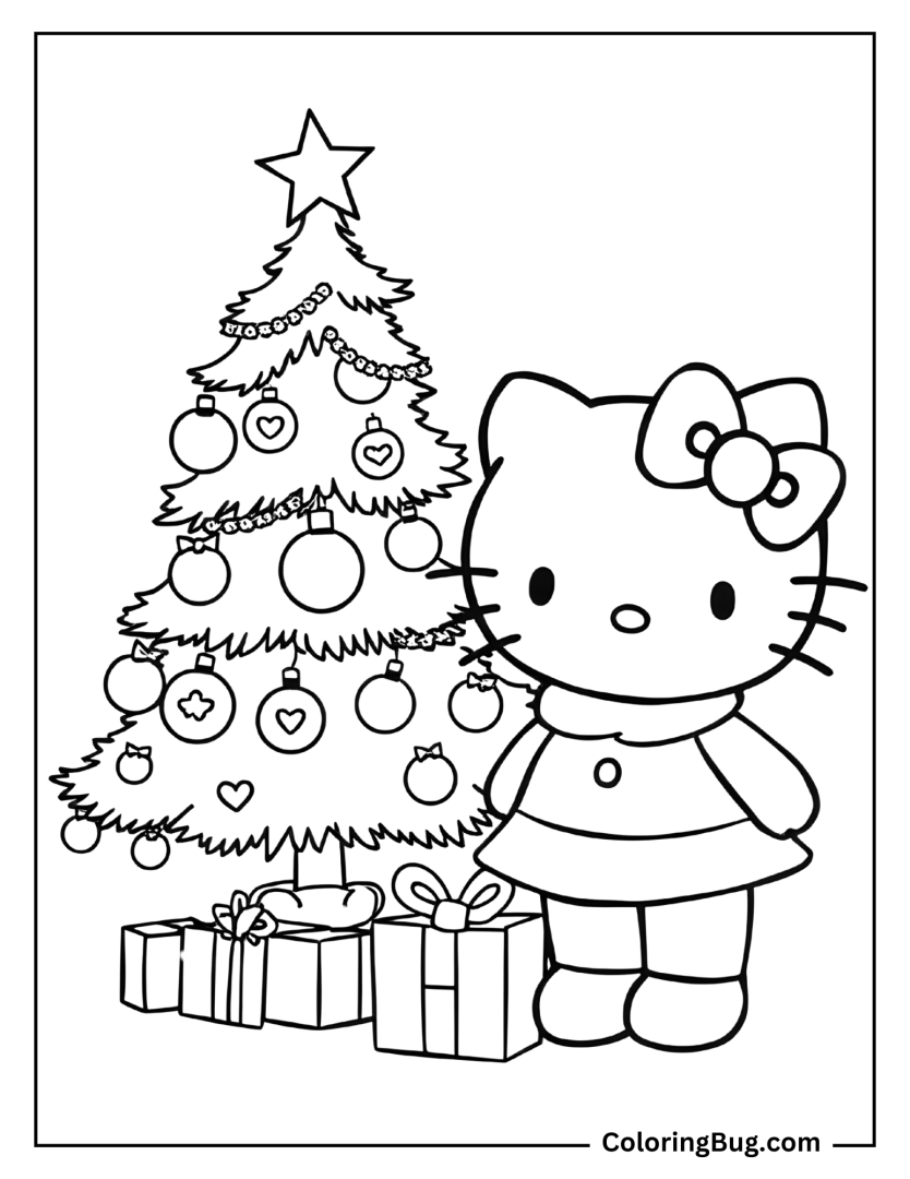 40 Hello Kitty Christmas Coloring Pages (Free Printable PDFs)