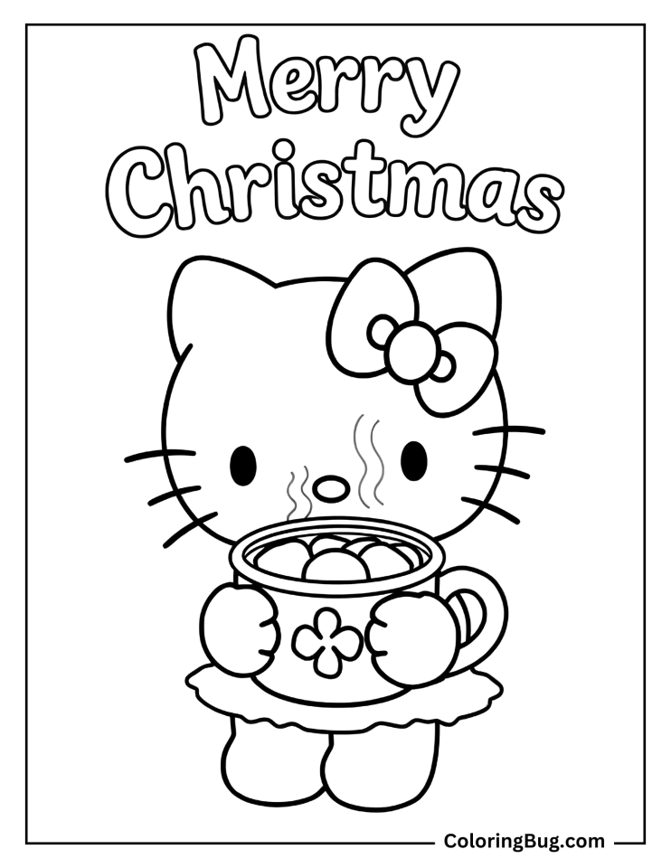 40 Hello Kitty Christmas Coloring Pages (Free Printable PDFs)