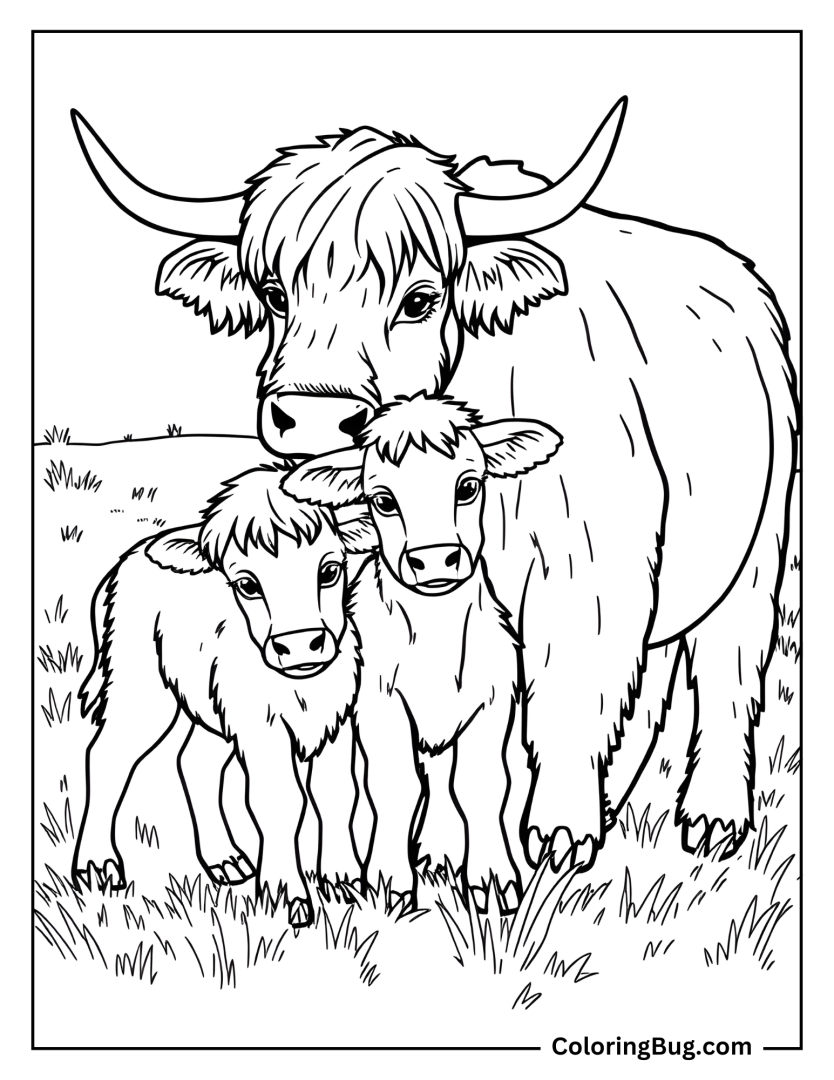 40 Highland Cow Coloring Pages (Free Printable PDFs)