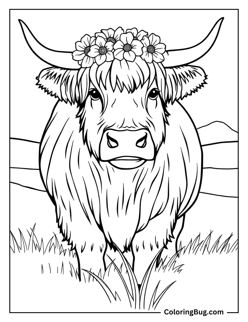 40 Highland Cow Coloring Pages (Free Printable PDFs)