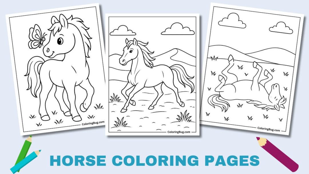 160 Horse Coloring Pages (Free Printable PDFs)