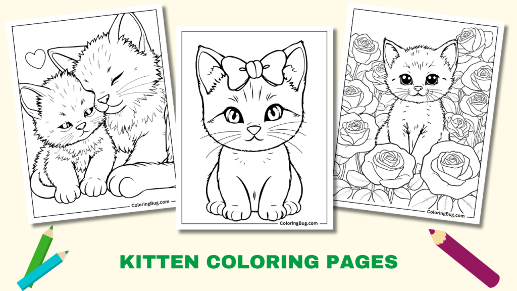 50 Cute Kittens Coloring Pages (Free Printable PDFs)
