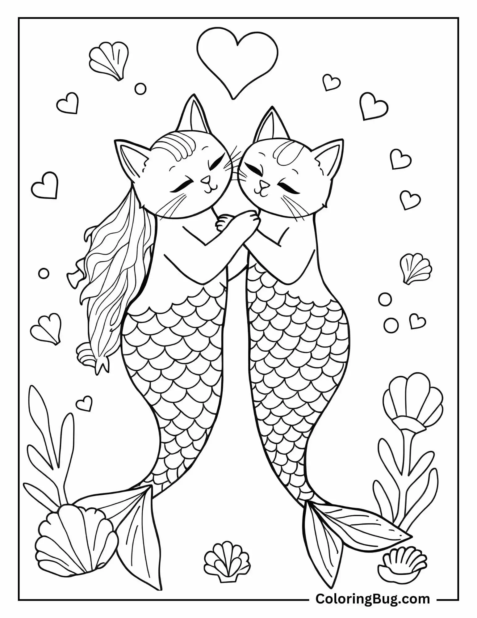 20 Mermaid Cat Coloring Pages (Free Printable PDFs)