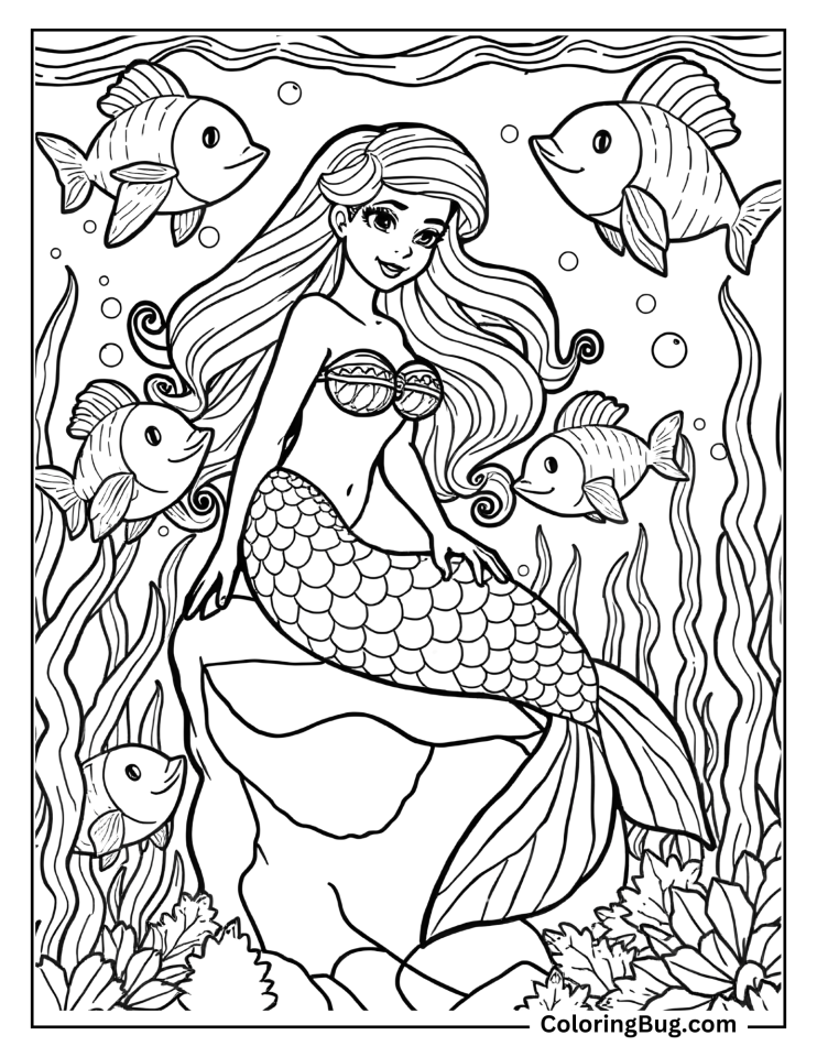 70 Mermaid Coloring Pages (Free Printable PDFs)