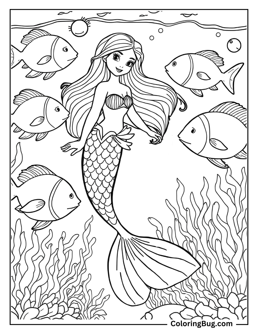 70 Mermaid Coloring Pages (Free Printable PDFs)