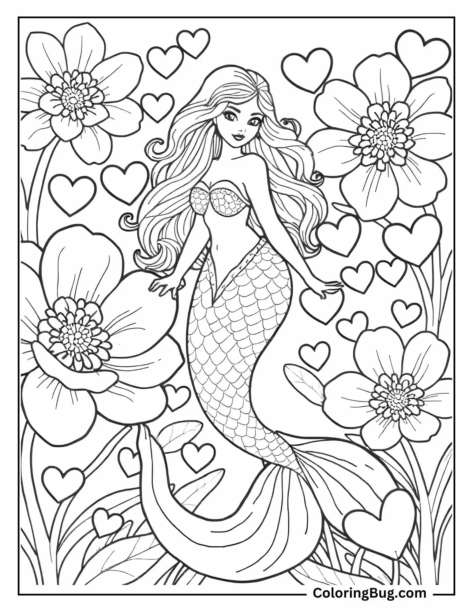 70 Mermaid Coloring Pages (Free Printable PDFs)