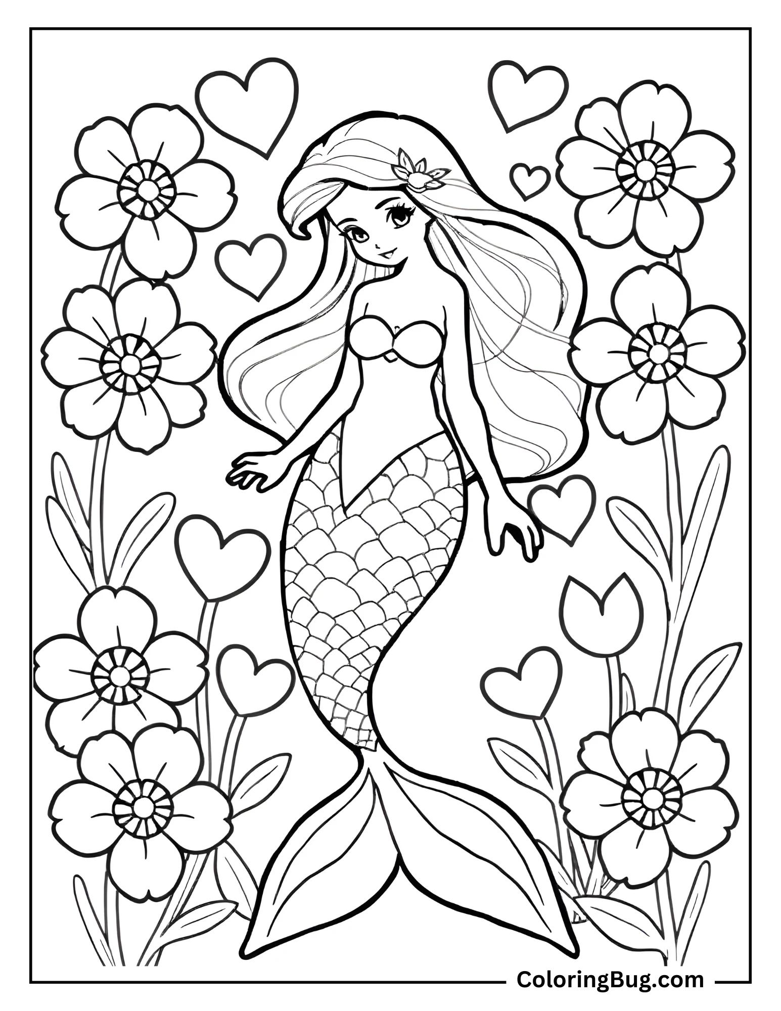 70 Mermaid Coloring Pages (Free Printable PDFs)