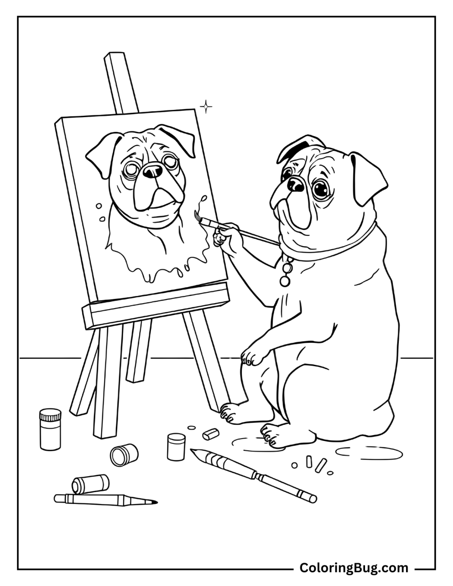 32 Cute Pug Coloring Pages (Free Printable PDFs)