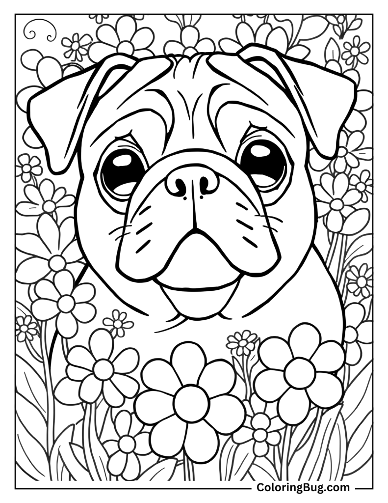 32 Cute Pug Coloring Pages (Free Printable PDFs)