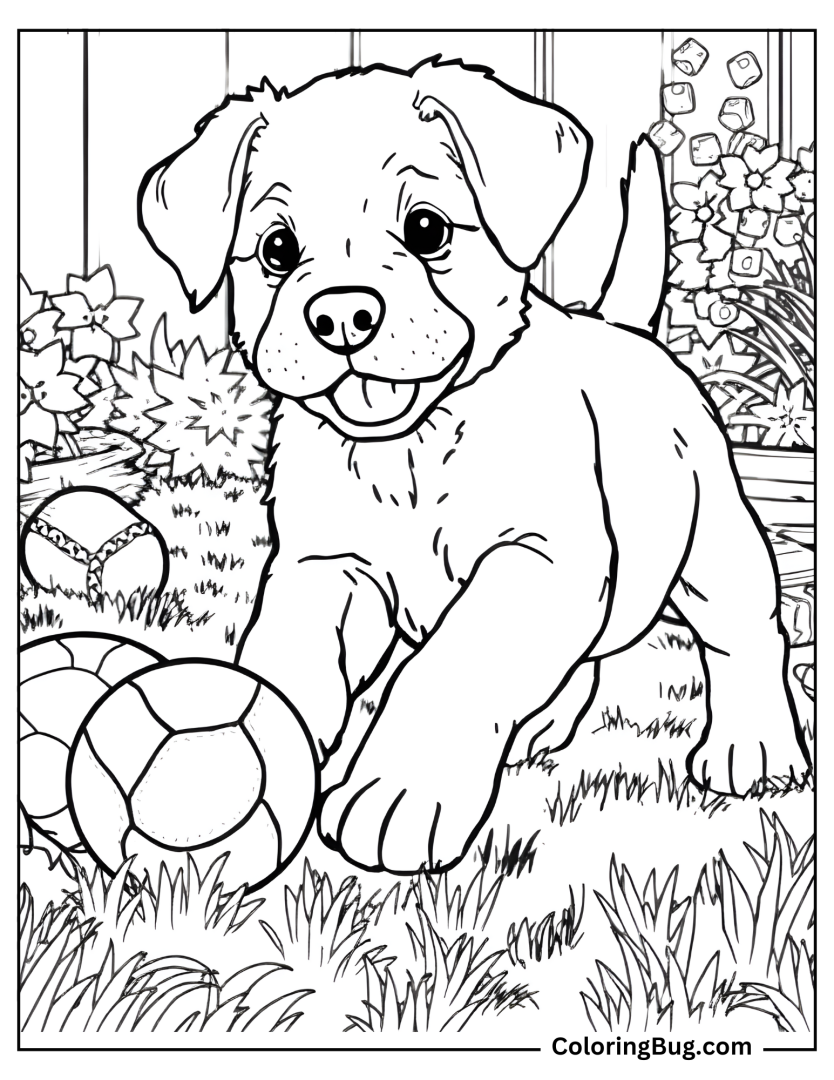 60 Cute Puppy Coloring Pages (Free Printable PDFs)