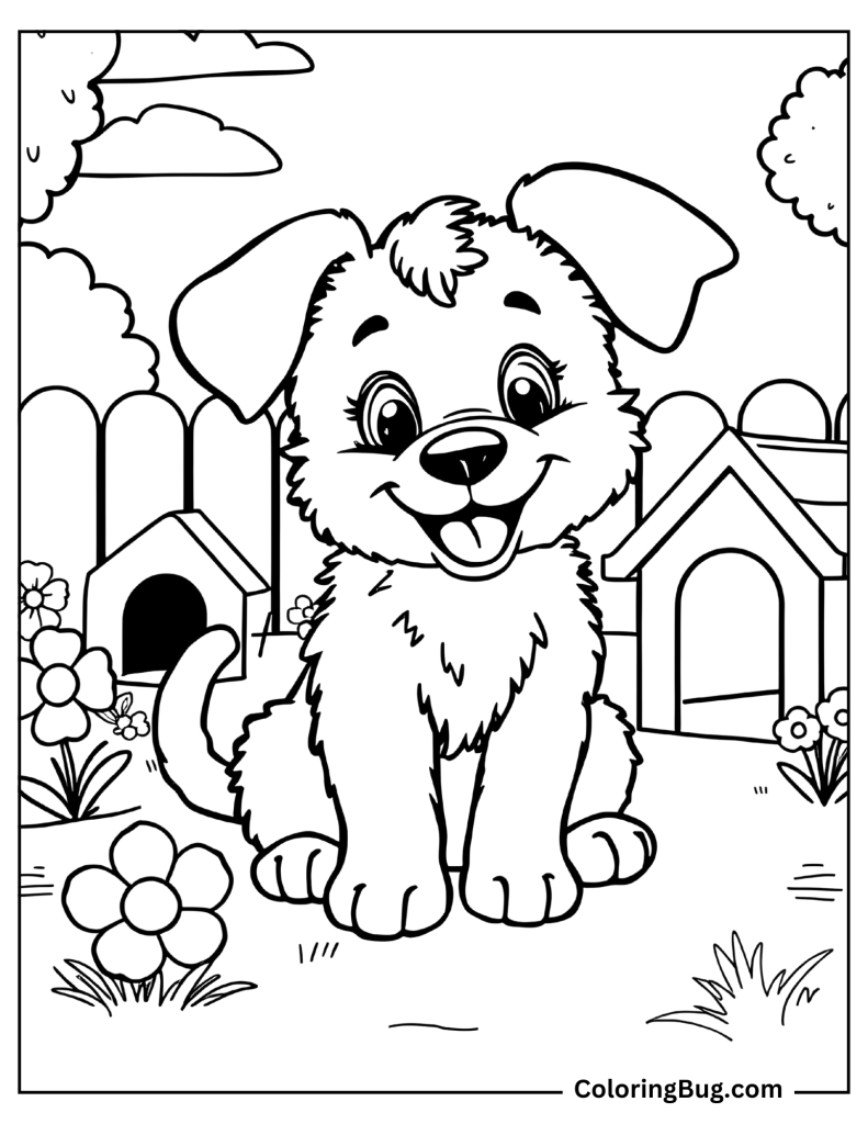 60 Cute Puppy Coloring Pages (Free Printable PDFs)
