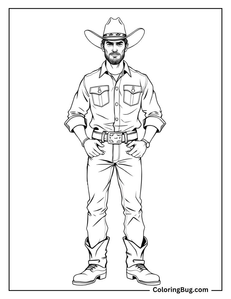 30 Cowboy Coloring Pages (Free Printable PDFs)