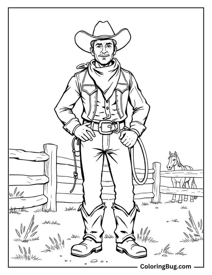 30 Cowboy Coloring Pages (Free Printable PDFs)