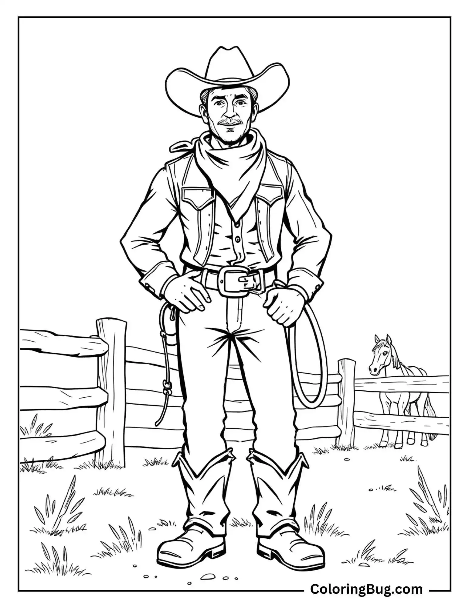 30 Cowboy Coloring Pages (Free Printable PDFs)