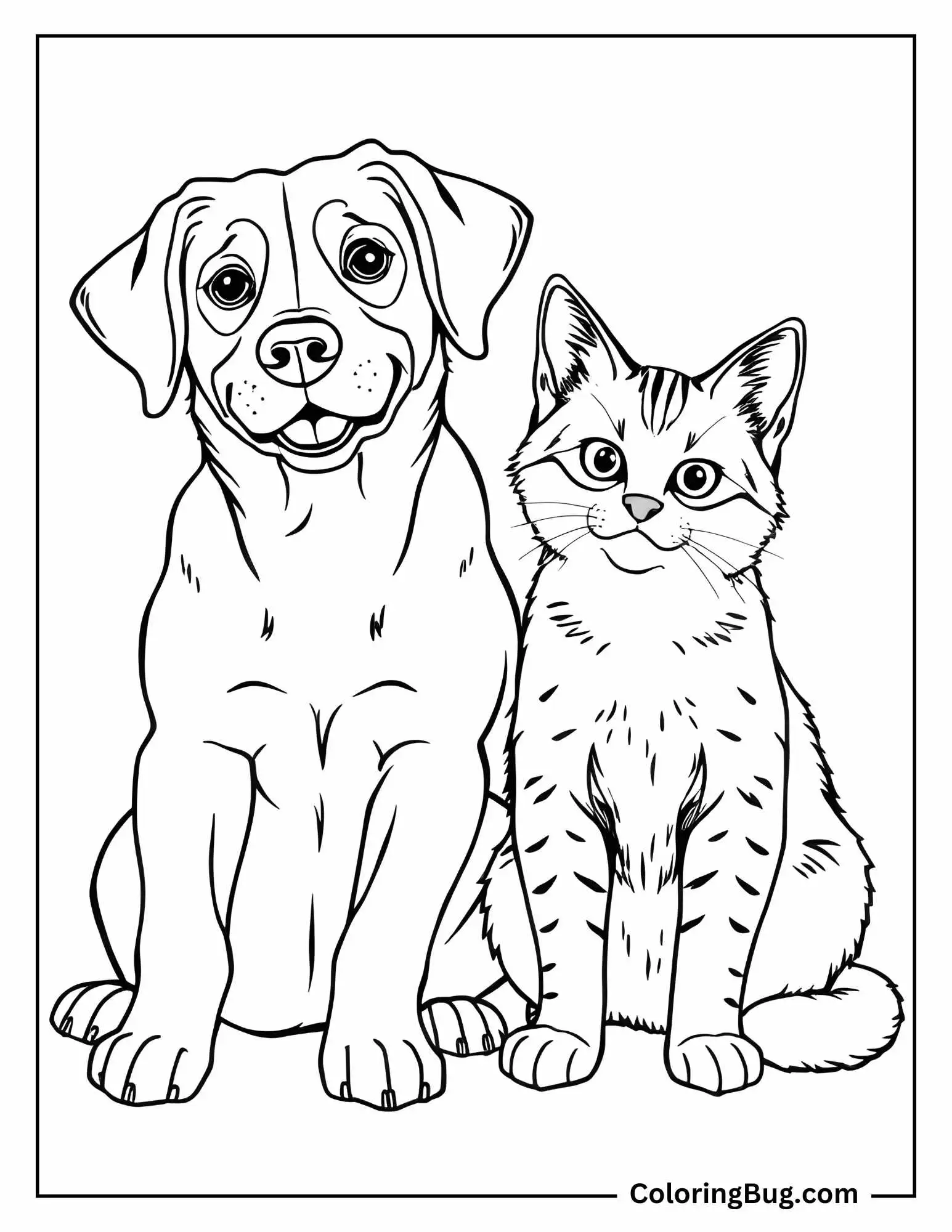 30 Cat and Dog Coloring Pages (Free Printable PDFs)
