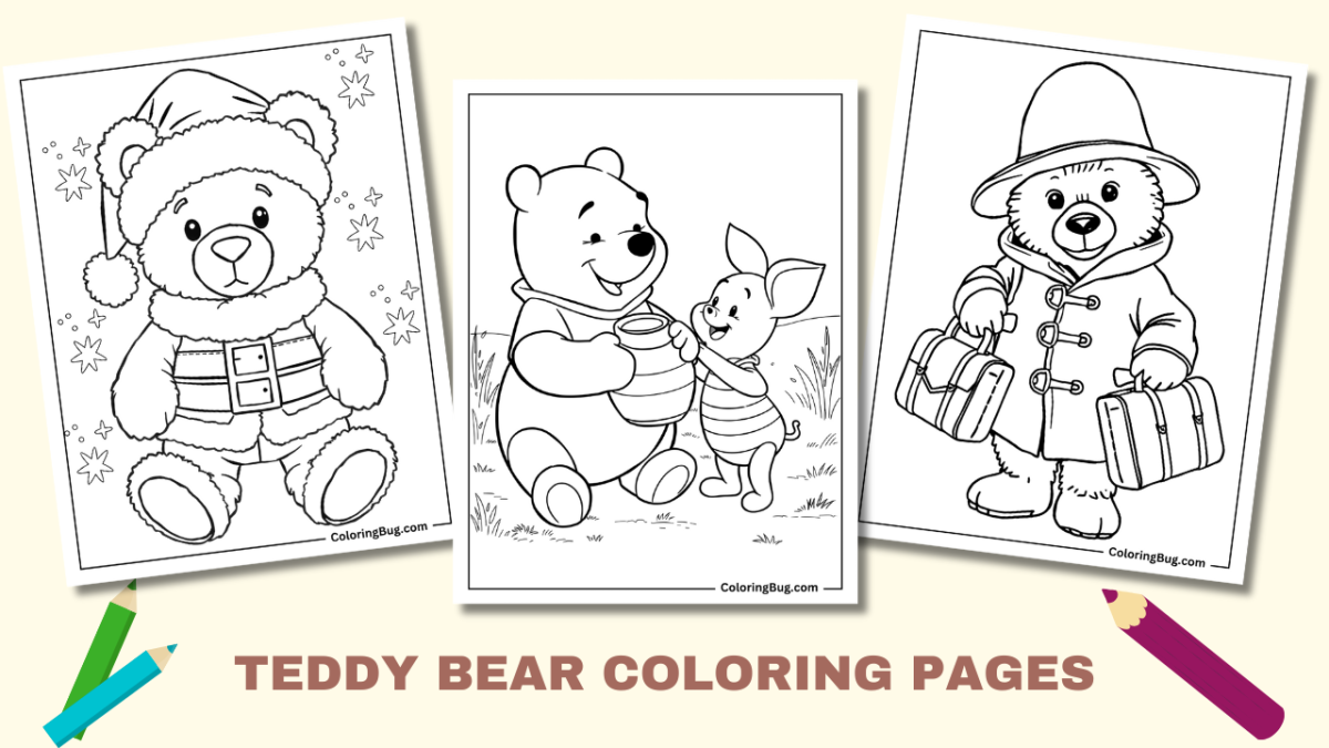 54 Teddy Bear Coloring Pages (Free Printable PDFs)