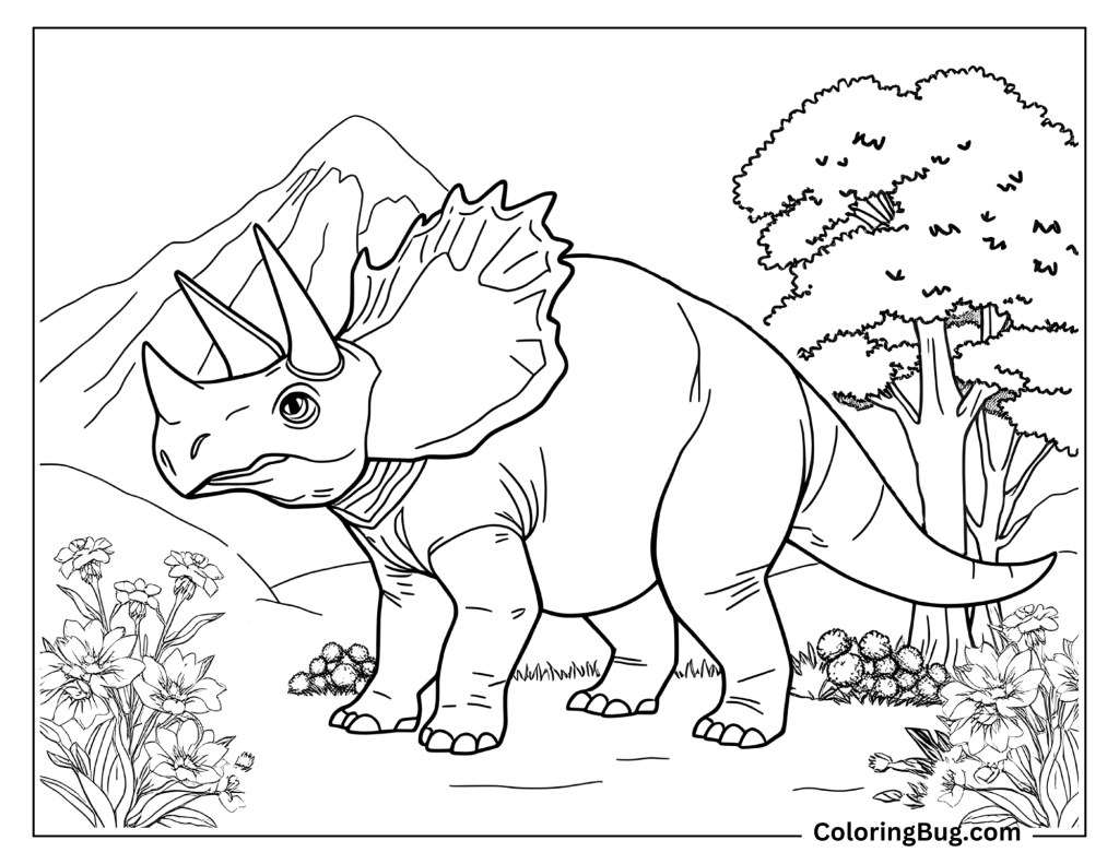 22 Triceratops Coloring Pages (Free Printable PDFs)