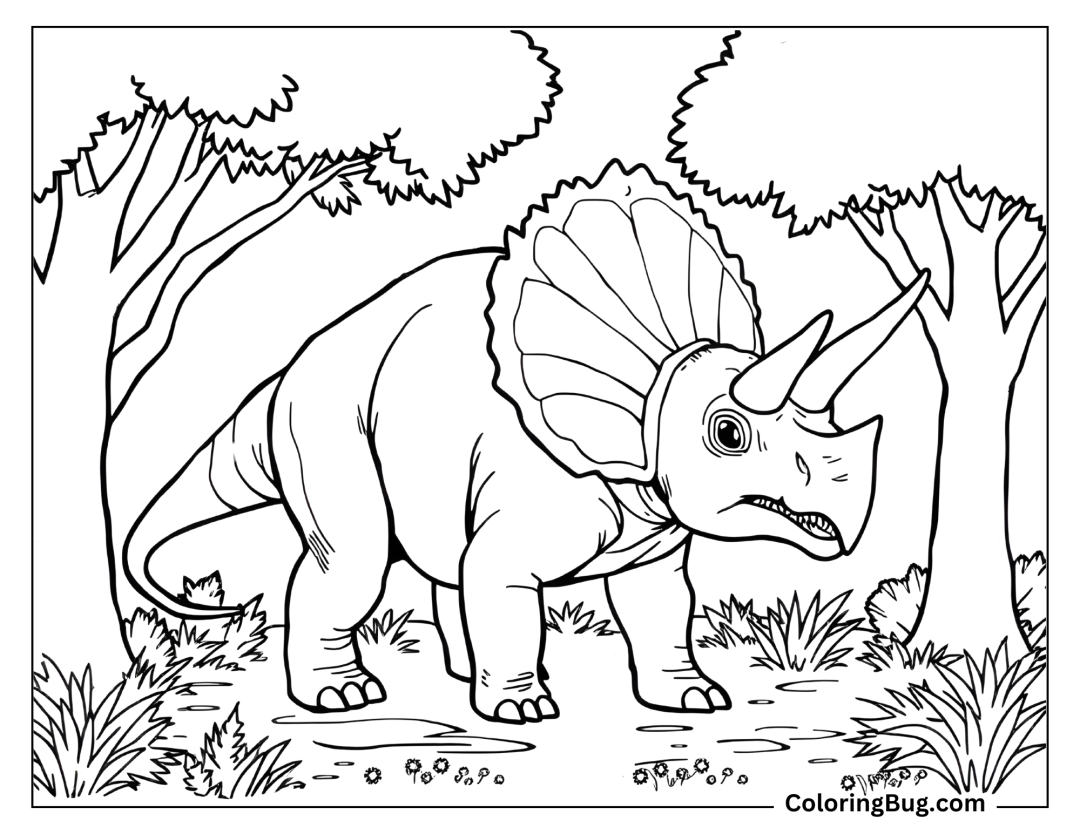 22 Triceratops Coloring Pages (Free Printable PDFs)