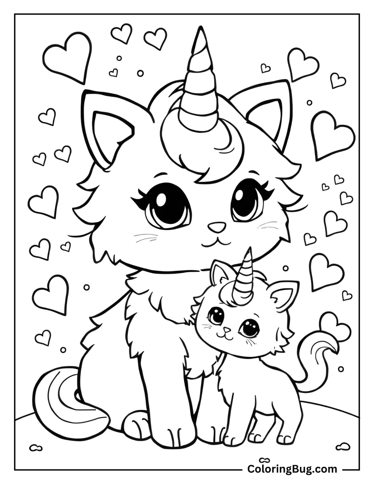 74 Cute Unicorn Cat Coloring Pages (Free Printable PDFs)