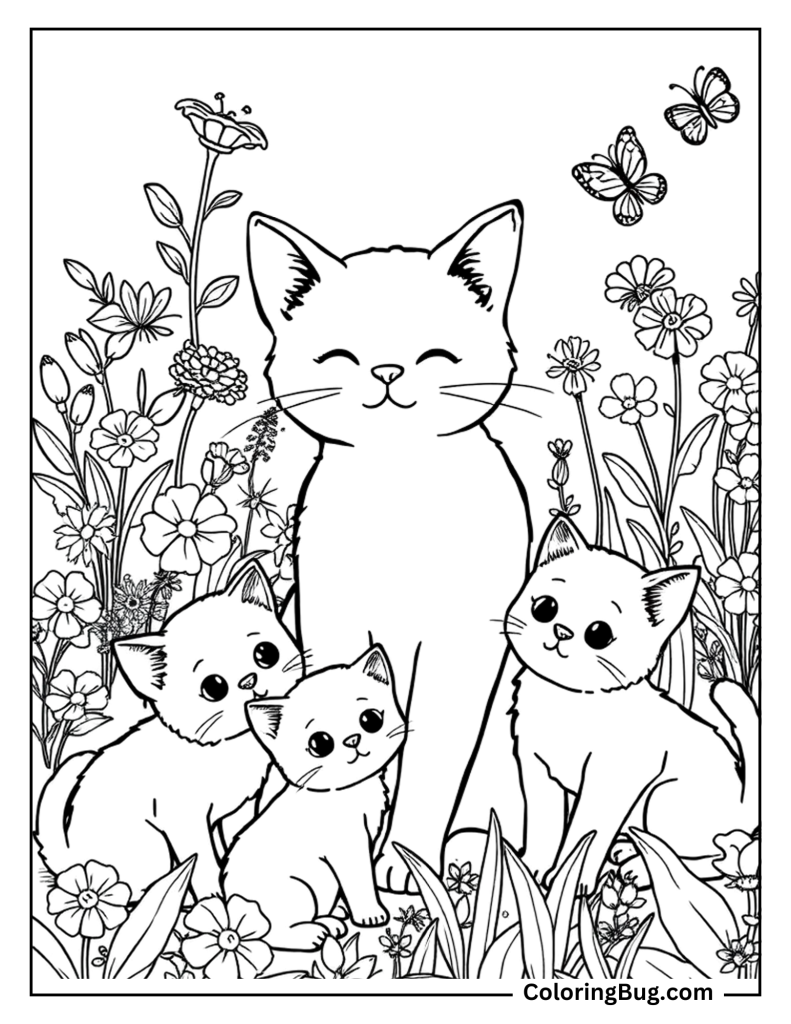 68 Cute Cat Coloring Pages (Free Printable PDFs)