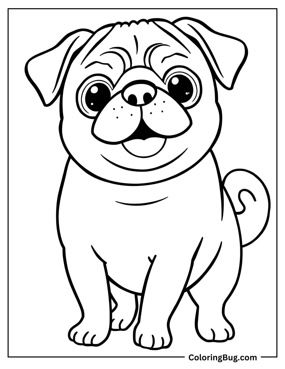 32 Cute Pug Coloring Pages (Free Printable PDFs)
