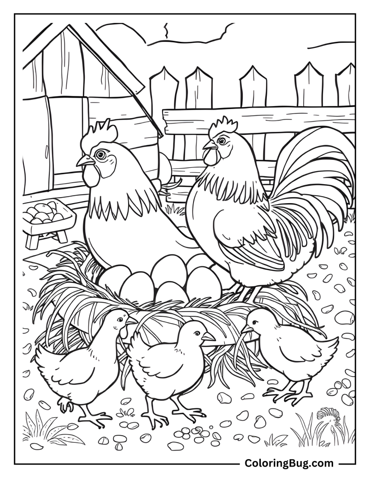 40 Chicken Coloring Pages (Free Printable PDFs)