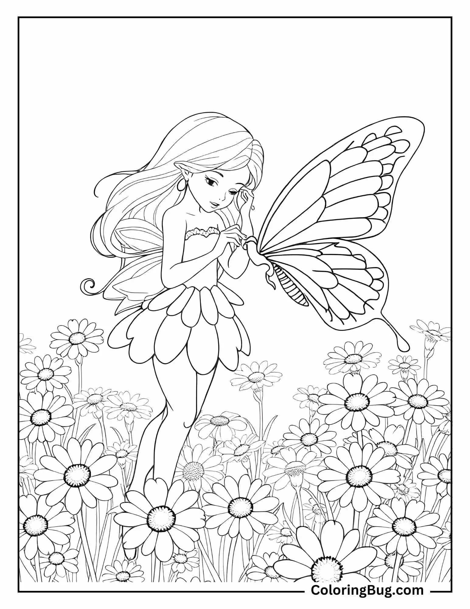 50 Fairy Coloring Pages (Free Printable PDFs)