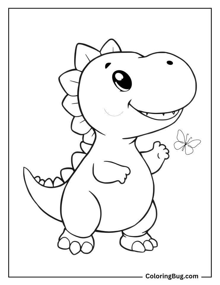 38 Cute Baby Dinosaur Coloring Pages (Free Printable PDFs)