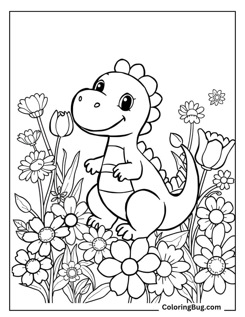 38 Cute Baby Dinosaur Coloring Pages (Free Printable PDFs)