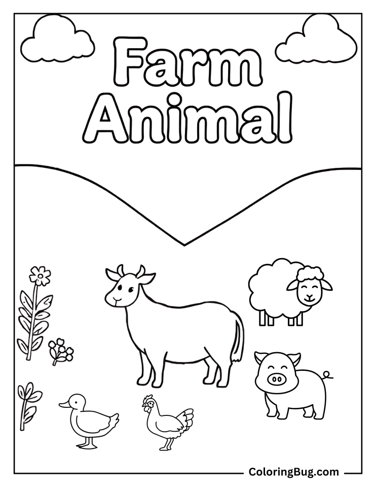 40 Farm Animals Coloring Pages (Free Printable PDFs)
